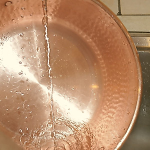 CREARTISTIC 100% Made in Italy - Copper Jam Pan – 10,2 x 3 inch – 2.6 Quart – Copper pan to make homemade jam – Pan with 2 handles – Handmade – Pure Copper – Hand hammered