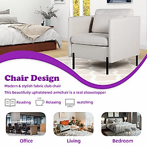 TYBOATLE Modern Living Room Furniture Sectional Sofa Sets 2 Pieces, Mid-Century Loveseat Couch and Comfy Accent Arm Chairs for Small Space, Apartment, Office (Cream Beige)