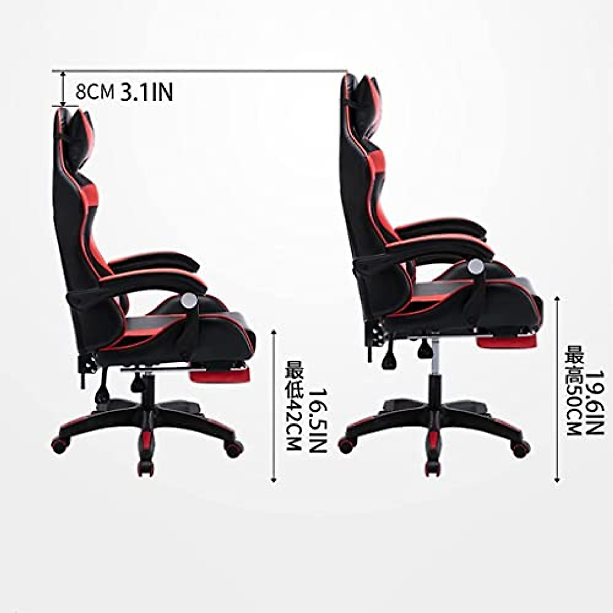 Comfort Office Chair Office Chair Ergonomic Desk Chair Height Adjustable Computer Chair Comfortable Armrest Gaming Chair Home Executive Chairs Firm Seat Cushion (Black+Gold)