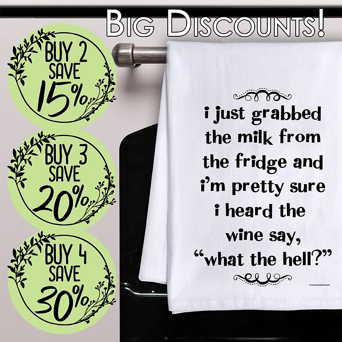 I Just Grabbed The Milk From The Fridge and I Heard The Wine Say, What the Hell? - Tea Towels - Decorative Dish with Sayings, Funny Housewarming Kitchen Gifts - Multi-Use Cute Kitchen- Gifts for Women