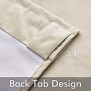 MIULEE 100% Blackout Velvet Curtains 90 Inches Long 2 Panels Ivory White Cream Luxury Light Blocking Window Drapes for Bedroom Living Room Back Tab Rod Pocket Thermal Insulated Curtains