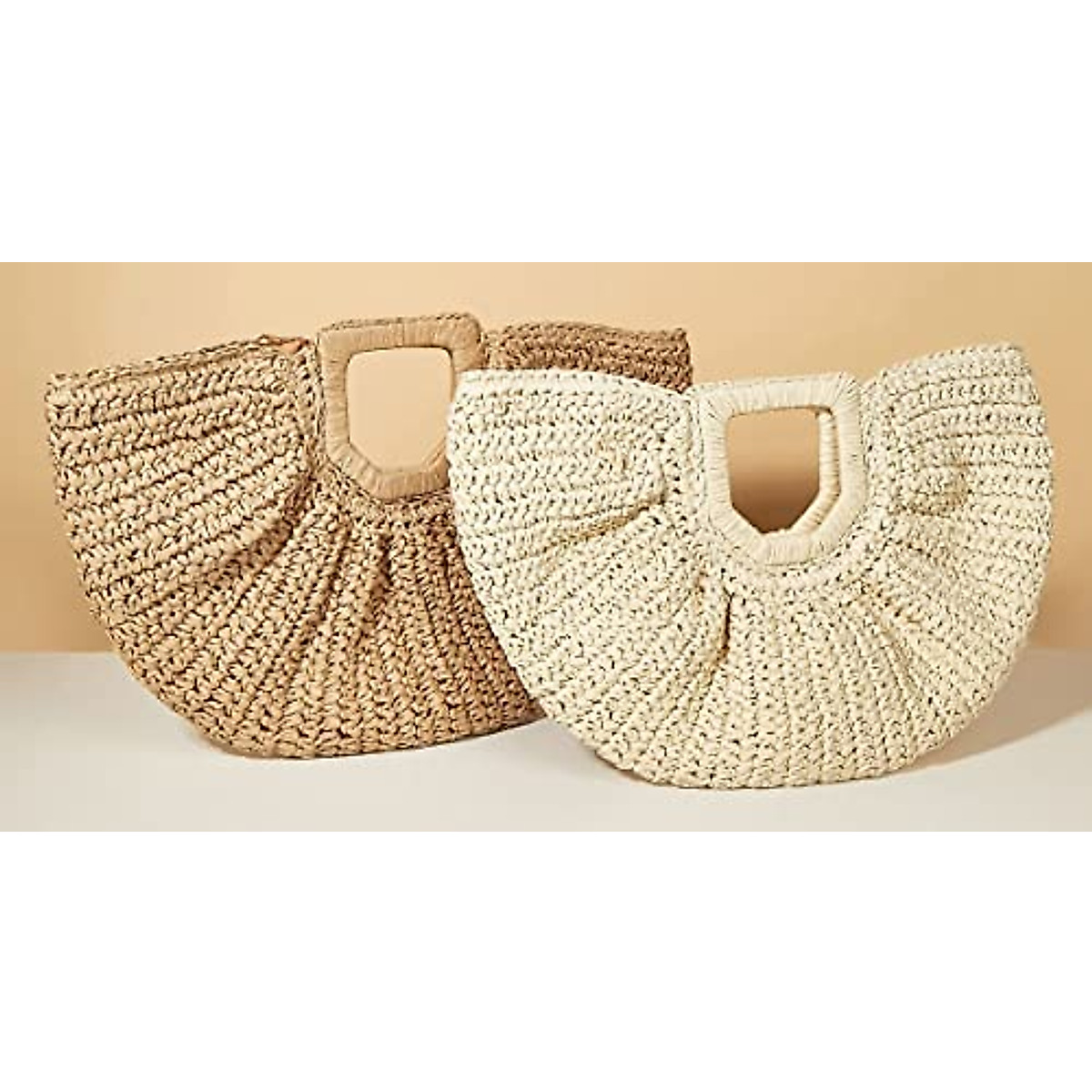 Straw Beach Bag for Womens Summer Handwoven Straw Travel Beach Tote Bags Stylish Straw Totes Handbags 2023