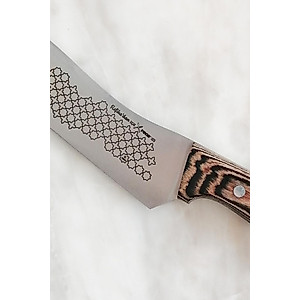 Refika'dan Chef's Knife 6 Inch, Everyday Kitchen Knife, Ergonomic Stainless Steel Knife with Brown Wooden Handle