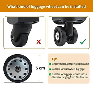 LELEBEAR Luggage Compartment Wheel Protection Cover, 8/12/16 PCS Silicone Luggage Wheels Cover, Luggage Wheels Silent Protection Cover for Protect Suitcase Wheels (Black, 8pcs)
