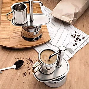 Cryfokt Single Spout Stovetop Moka Pot, Portable Moka Coffee Maker Stainless Steel Moka Pot Induction Classic Espresso Stovetop Maker for Stove at Home or Camping,Enjoy Delicious Coffee(200ml)
