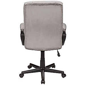 Amazon Basics Classic Office Desk Computer Chair - Adjustable, Swiveling, Ultra-Soft Microfiber, Lumbar Support, 28"D x 25"W x 43.5"H, Light Gray