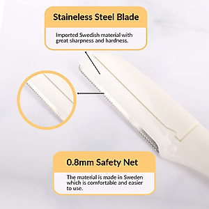 UNILOGICX Sweden Blade Eyebrow Razor, Silk Dermaplaning Tool, Hair Trimmer, Premium Facial Razor, Facial Shaver, exfoliating Tool for Women Body, Premium Blade Razor, 8 pcs