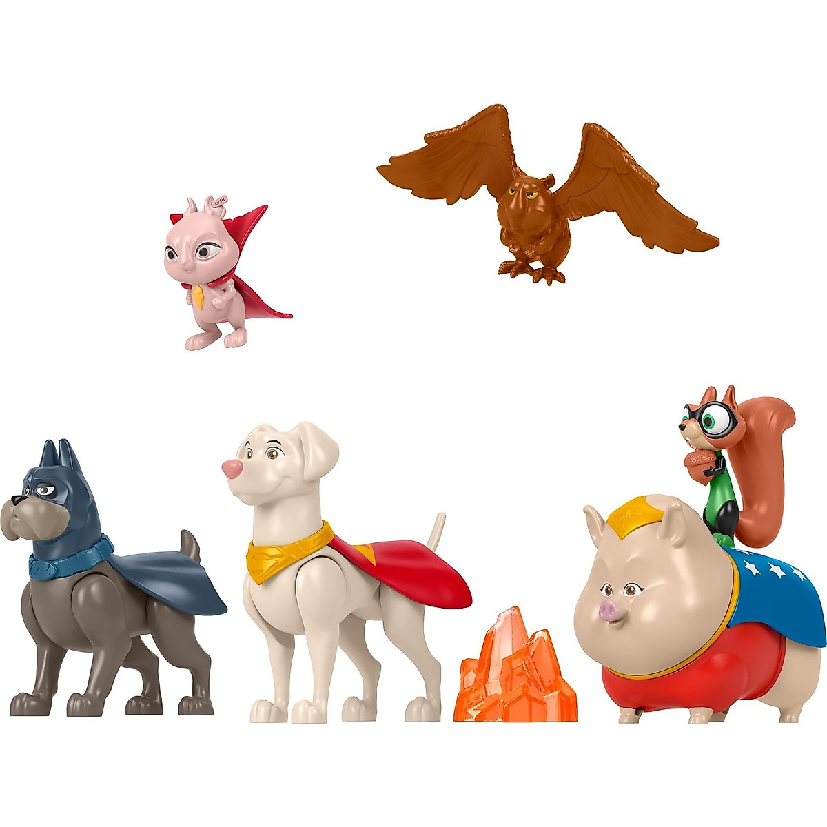 Fisher-Price DC League of Super-Pets Preschool Toys Figure Multipack, Krypto Ace PB Chip Pigasus & Lulu for Pretend Play Kids Ages 3+ Years
