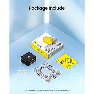 USB C Charger, AOHI 40W Fast Charger Adapter 2-Port Type-C PD Wall Charger Foldable Power Adapter for iPhone 14/Plus/Pro/Pro Max 13/Mini/Pro/Pro Max /12, Galaxy, Pixel 5/4/3, iPad Pro/Air, Black