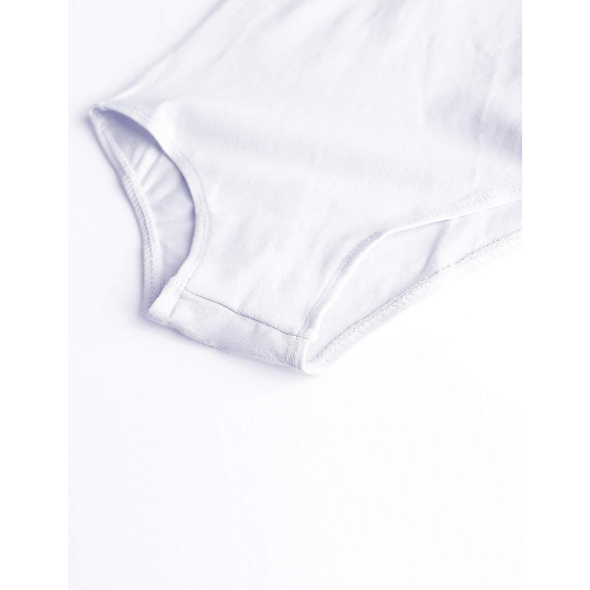 Daydance White Girl's Dance Leotards Short Sleeve Ballet Outfits for Training