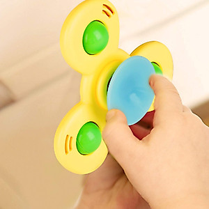 Suction Cup Spinning Top Toy Baby Bath Toy 3 PCS, COSYOO Spin Sucker Spining Top Spinner Toy Early Learner Toys for Baby Toys