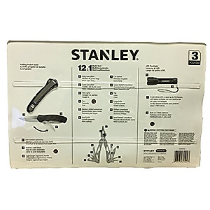 Stanley 12 in 1 Multi Tool Folding Pocket Knife 150 Lumens LED Light Set STHT 81502, Black