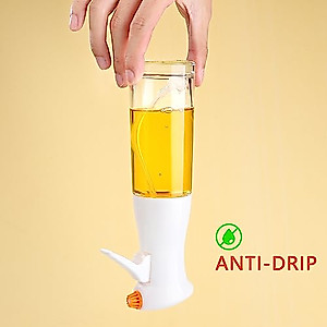 Calicage Olive Oil Sprayer for Cooking 230ml Glass Oil Spray Bottle for Kitchen Reusable Food Grade Oil Mister Spray Bottle for Air Fryer,Salad Making,Baking,BBQ (White)