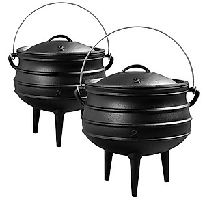 Cauldron Cast Iron 0.8L Witch Cauldron with Lid & Handle Cast Iron Pot with 3 Long Legs Outdoor Cast Iron Cauldron Halloween
