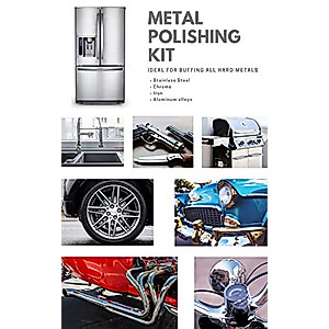 6 Inch Buffing Wheel Kit for Bench Grinder and Drill with 3 Step Hard Metal Polishing Compound