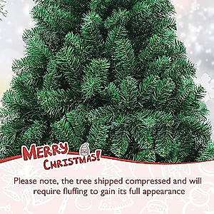 Safeplus 6FT Christmas Tree Artificial Christmas Tree Fake Fluffy Xmas Trees Holiday Decoration with Metal Foldable Stand (6FT)