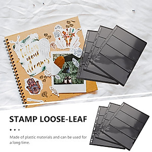 VILLCASE 20Pcs Black Binder Stamps Binder Clips Stamp Collecting Loose-Leaf Stamp Collection Insert Stamp Loose-Leaf Stamp Book Loose-Leaf Storage Holder Supplies Book Plastic Universal