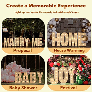 imprsv Marquee Light Up Letters, 3FT Marquee Letters Mosaic Light Up Letters for Birthday Baby Shower Party Decor, Large Marquee Letters for Party Decorations Letter A