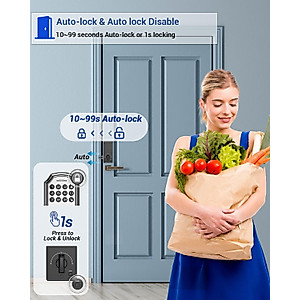 BULIST Smart Lock with Voice Prompts - Electronic Keypad Deadbolt Lock - Keyless Entry Door Lock with Auto Lock & Disable, 1S Locking for Home, Easy to Install and Program (Satin Nickel)
