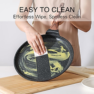 Kordisen Crepe Pan Nonstick, 10 Inch Dosa Pan with Spreader, Granite Coating Comales Para Tortillas Pancake Pan, Flat Pan for Stove Top, Induction Compatible, PFOA Free