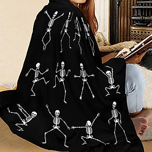 JOOCAR Halloween Skull Skeleton Throw Blanket: Luxury Soft Warm Funny Dance Halloween Dancing Cartoon Fun Joints Party Vintage Throw Blankets for Girls Boys for Sofa Couch Bed Chair 40" x 50"