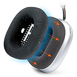 WC SweatZ Max - Protective Earpad Covers for Airpods Max Made by Wicked Cushions | Sweatproof & Easily Washable | Full Earpad Sweat Protection | Black