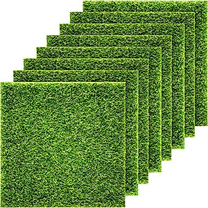 8 Packs Garden Craft Grass Fake Grass for Crafts 6 x 6 Inches Miniature Ornament Garden Dollhouse DIY Grass Fairy Artificial Grass Lawn