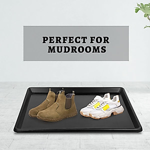 FarLargo 1pcs 35.4"x23.4" Replacement Tray for Dog Crate Plastic Cage Bottom Pan Multi-Purpose Boot Mat Shoe Tray Indoor Outdoor Waterproof, Dog and Cat Rabbit Food Bowls Floor Liners