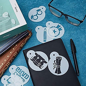 20 Pieces Graduate Cookie Stencils Reusable Cakes Baking Template for DIY Craft Graduation Party