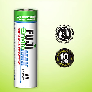 Fuji Enviromax 4300BP24 EnviroMax AA Super Alkaline Batteries (24 Pack), White, One Size Fits All