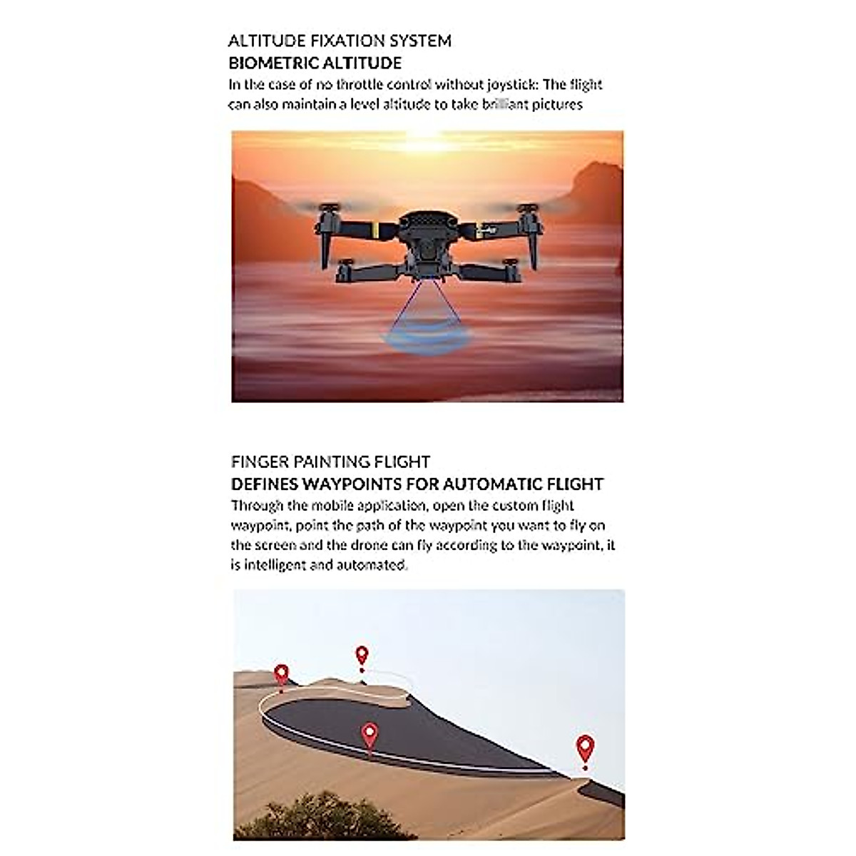 Raptor 8K Drone - Mini Drone with 4K HD Video Camera - Professional Drone for Beginners Kids and Adults - Foldable Quadcopter, Panoramic Mode 120º, Slow Motion Mode, 360º Rotation