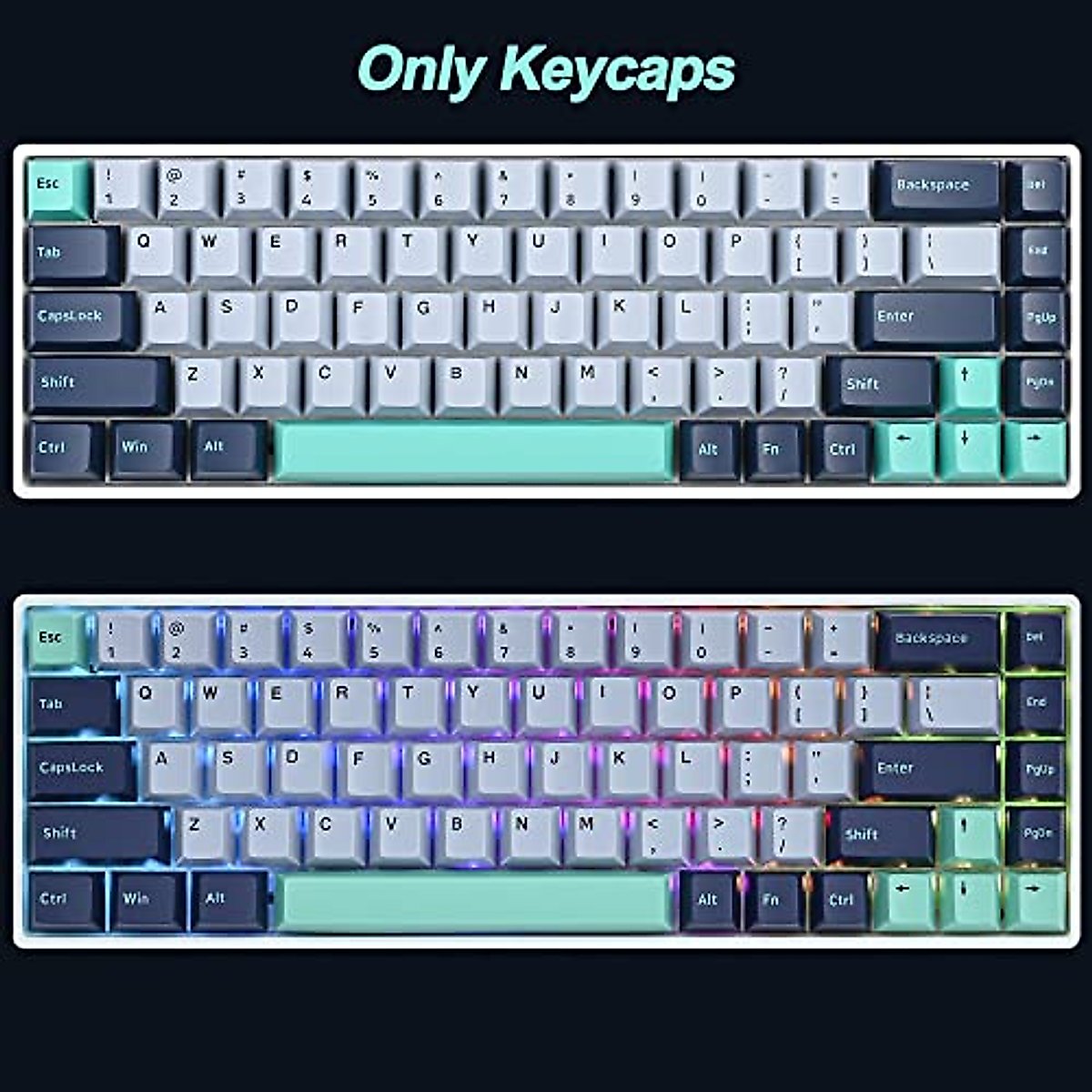 Fogruaden PBT Hammerhead Keycaps, 171 Keycap Set, Double Shot Keycaps, Cherry Profile Custom Keycaps for Cherry Gateron MX Switches Mechanical Keyboard