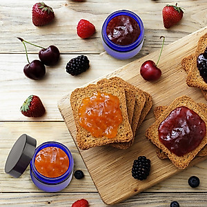 Cornucopia 2oz Cobalt Blue Glass Cosmetic Jars (12-Pack); Straight Sided Jars w/Black Plastic Lined Lids for Balms, Cosmetics, Creams & More