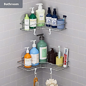Kiemeu Corner Shower Caddy Shelf Bathroom Shower Organizer Corner Shower Shelf For Inside Shower Wall Mounted Shower Rack Organizer