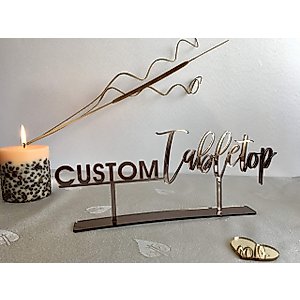 Your Custom Text Here Tabletop Sign Hashtag Personalized Wedding Calligraphy Laser Cut Acrylic Freestanding Sweetheart Table Decorations Desert Sign Party Welcome Wood Tag Home Decor Guestbook Signage