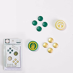 Switch Thumb Grip Caps for The Legend of Zelda: Tears of The Kingdom, Soft Silicone Joystick Cover and Switch Button Caps for Switch OLED/Switch lite - GreenGold