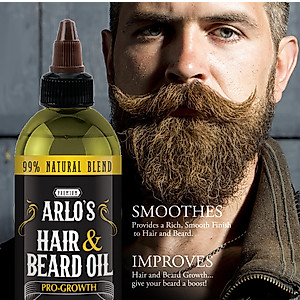 Arlo's Pro-Growth Hair and Beard Oil 8 oz. - Hair Oil, Mustache Oil and Beard Oil Growth