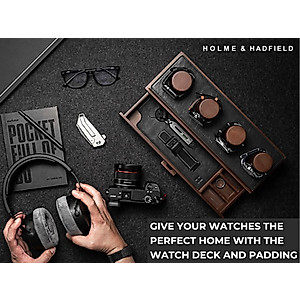 Holme & Hadfield The Watch Deck with Vegan Leather Padding for Extra Protection and Luxurious Finish – Lifetime Assurance Included