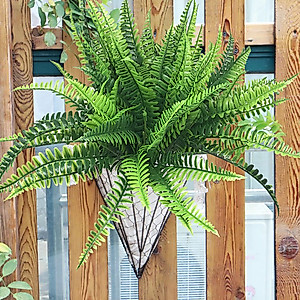Beebel Artificial Shrubs 4 Bunches Artificial Boston Fern Plants Greenery Bushes Flower for House Office Garden Indoor Outdoor Decor