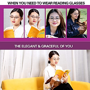 FEIVSN 3-Pack Rimless Reading Glasses For Women, Lightweight Spring Hinge Readers, Classic Elegant Artistic Eyeglasses UV 400 (Mix 1.0 Etc)