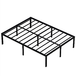 Upcanso 18 Inch California King Bed Frames No Box Spring Need, Platform Cal King Bed Frame with High Storage, Eassy Assembly 3,500 lbs Heavy Duty Bedframes, Black