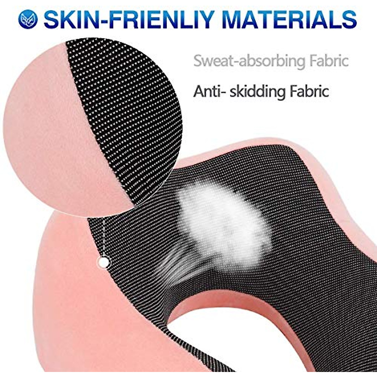 DYD Travel Pillow Memory Foam Neck Pillow for Airplane Washable Velour Cover Ergonomic Neck Support Pillow with Sleep Mask & Earplugs