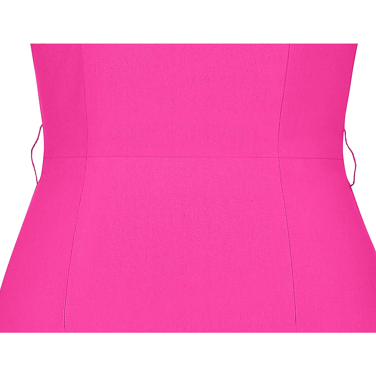 MUXXN Women's Elegant Midi 3/4 Sleeves Bodycon Sheath Pencil Vintage Cocktail Wedding Guest Dresses Hot Pink S