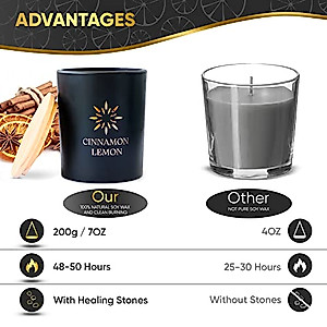 Lemon Cinnamon Scented Soy Wax Candle by BrightWize