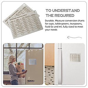 Cabilock Measurement Conversion Chart Refrigerator Magnet in Stainless Steel Conversions for Cups Tablespoons Teaspoons Fluid Oz and Milliliters 2pcs
