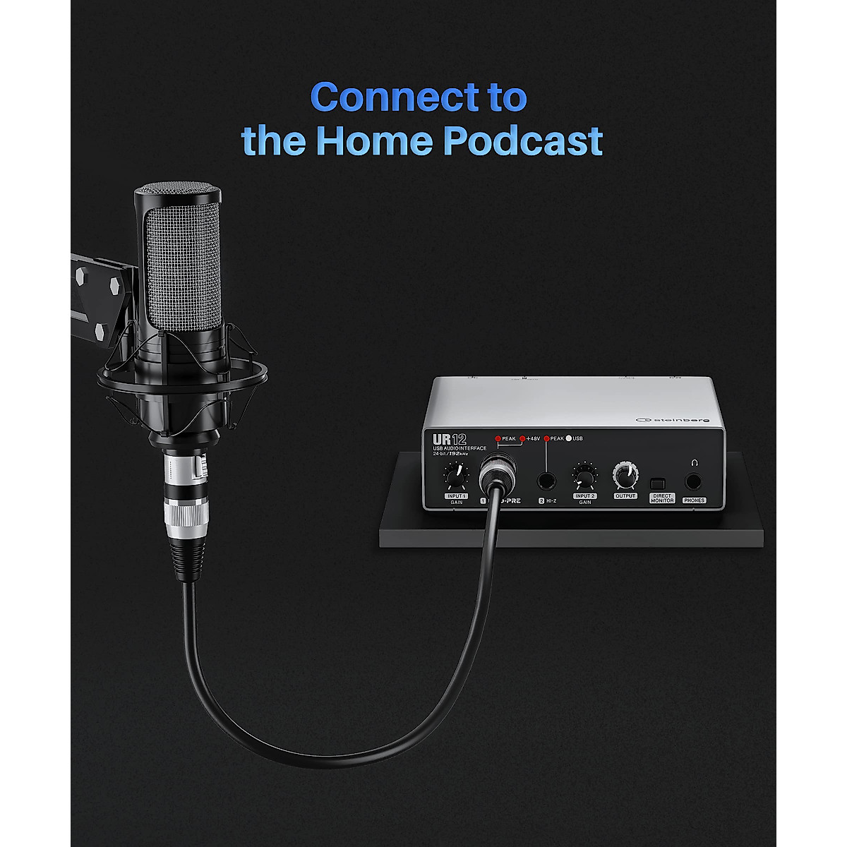 GearIT XLR to XLR Microphone Cable (1 Feet, 2 Pack) XLR Male to Female Mic Cable 3-Pin Balanced Shielded XLR Cable for Mic Mixer, Recording Studio, Podcast - Black, 1Ft, 2 Pack