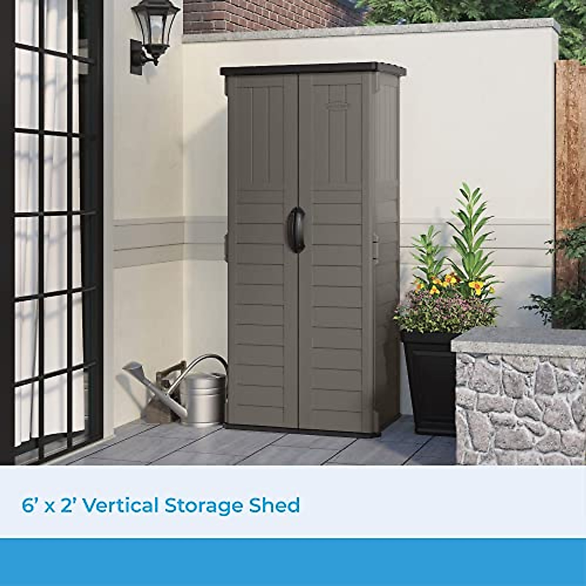 Suncast BMS1250SB Vertical Storage Shed, Stoney