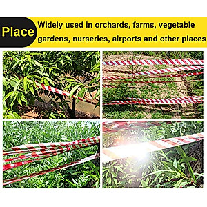 SUJAYU Bird Scare Tape, 2 Pack 1''x260FT Red Spiral Double Sided Repellent Deterrent Reflective Tape for Scaring Birds Away… (Red)