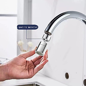 2 Pcs Faucet Aerator, 360° Swivel Kitchen Sink Faucet Aerator, Big Angle Twist, Dual-function 2-Flow Sprayer Faucet Head, Sink Sprayer Attachement, Faucet Replacement Part 55/64'', Chrome