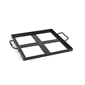 Charcoal Companion Porcelain Coated Salt Plate Holder, 10.2" x 10.2", Black